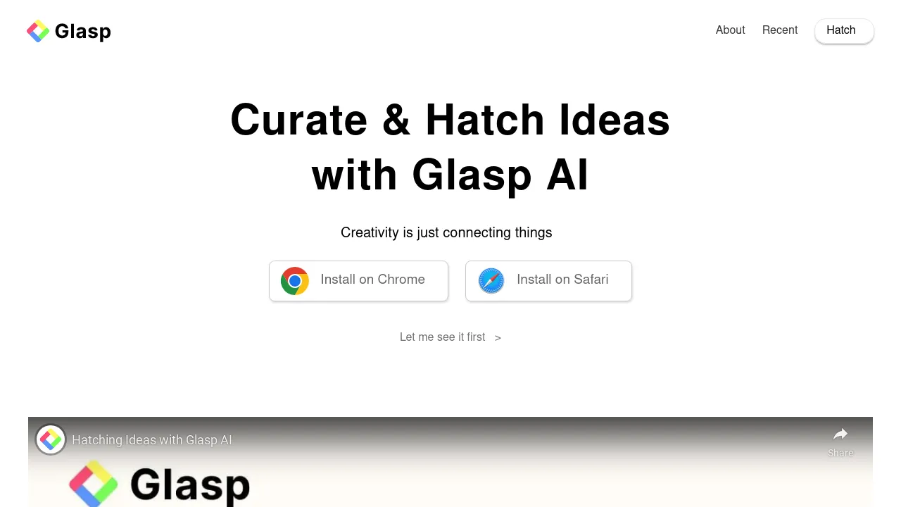 Curate & Hatch Ideas with Glasp AI - BestofAI